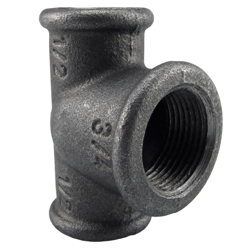 Raccord fonte malléable noir Tés réduits femelle fonte malléable Z ...