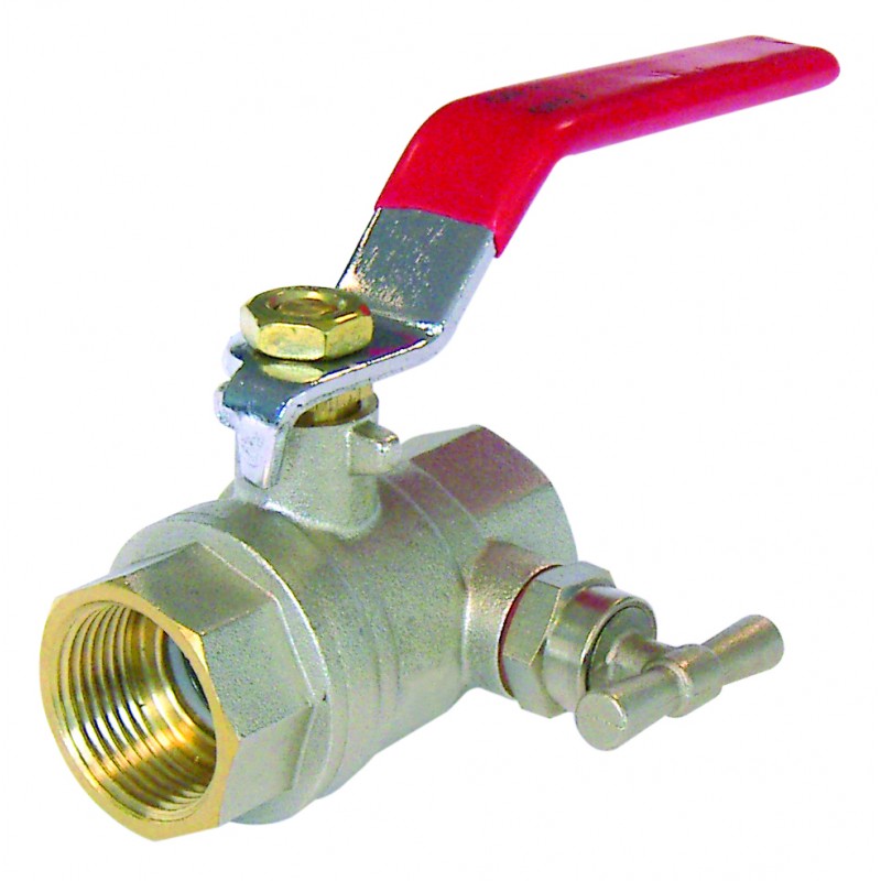 Vanne à sphère laiton référence + femelle - femelle à purge