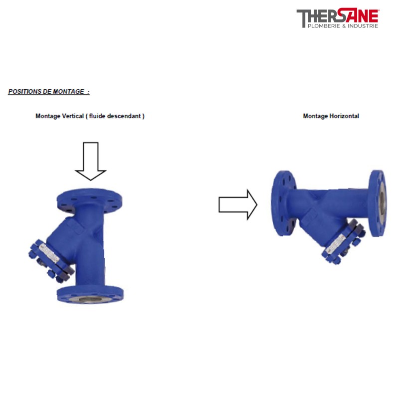 Filtre à tamis en Y à brides acier haute température