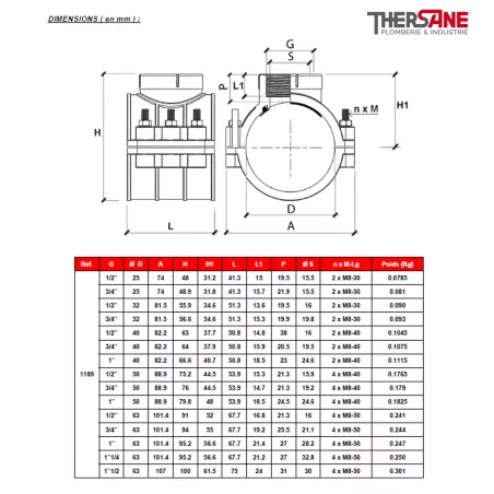 Collier de prise en charge polypropylène pour tube polyéthylène et PVC ...