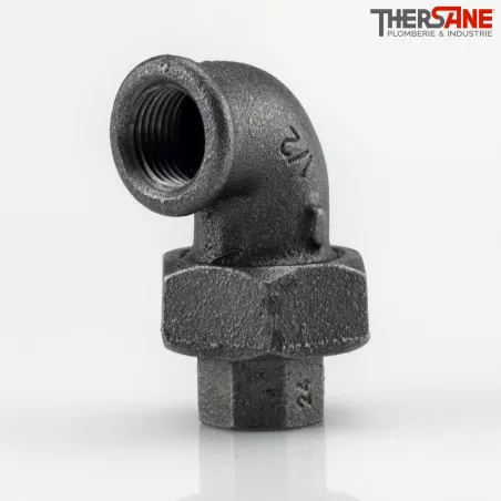 Raccord fileté Coude union femelle à joint conique fonte malléable ...