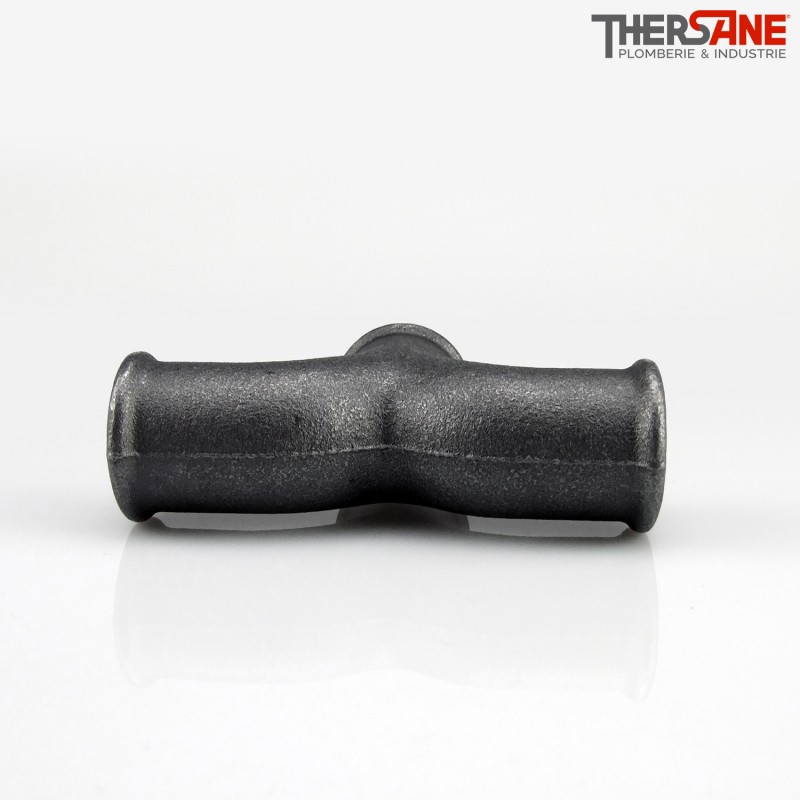 Raccord fileté Té femelle à deux embranchements cintrés fonte malléable