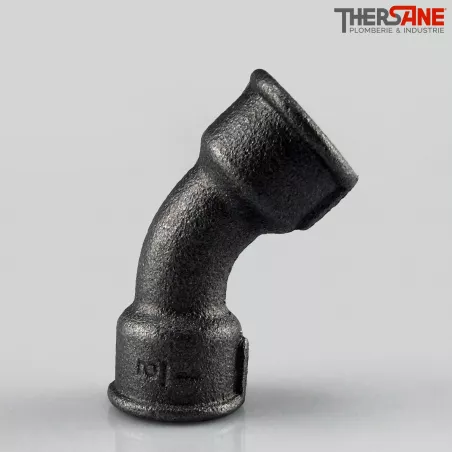 Raccord fonte malléable noir fileté Courbe 45° femelle Diamètre (en ...