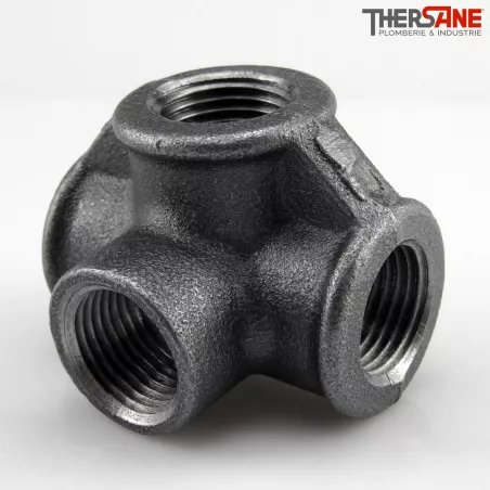 Raccord fonte malléable noir Distributeur femelle à Té fonte malléable ...