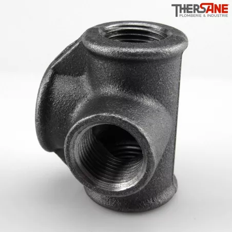 Raccord fonte malléable noir Distributeur femelle à Té fonte malléable ...