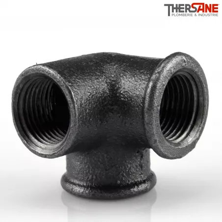Raccord fonte malléable noir distributeur femelle à coude fonte ...
