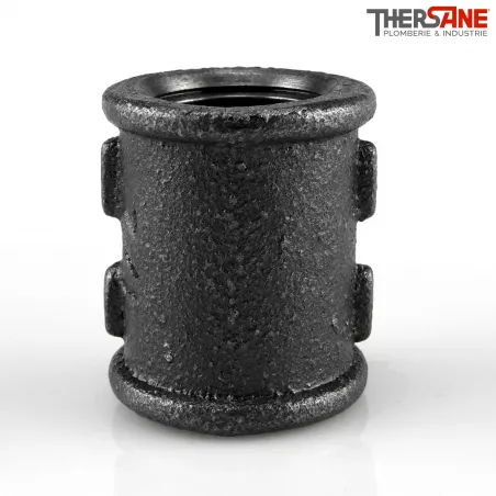 Raccord fonte malléable noir manchon femelle filetage droite/gauche ...