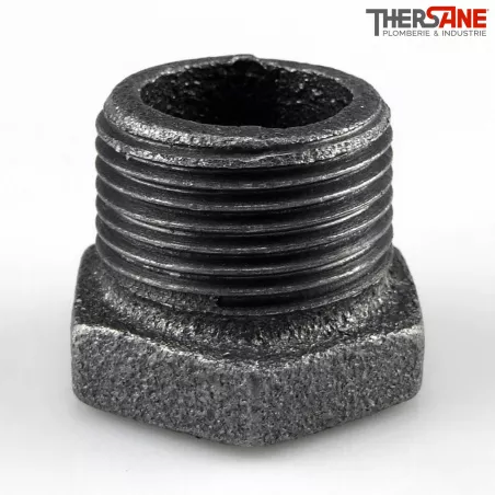 Raccord fonte malléable noir manchon réduit mâle et femelle Z Finition ...