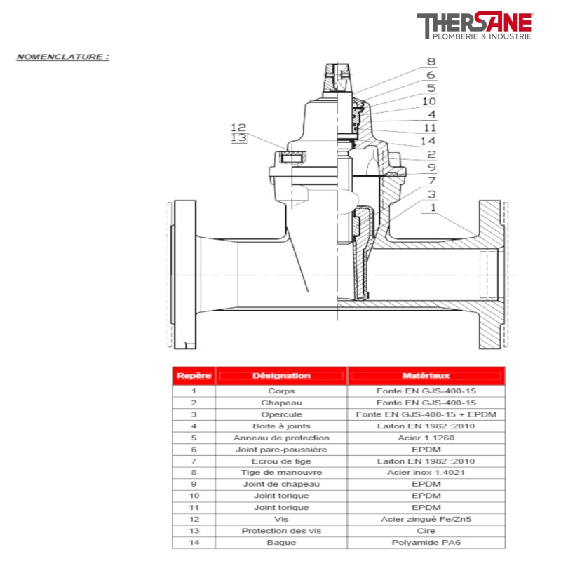 Vanne à opercule caoutchouc PN10-16 F5 FSH - FAH