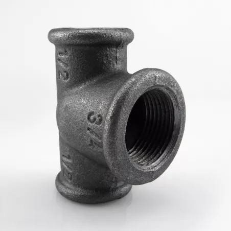 Raccord fonte malléable noir Tés réduits femelle fonte malléable Z ...