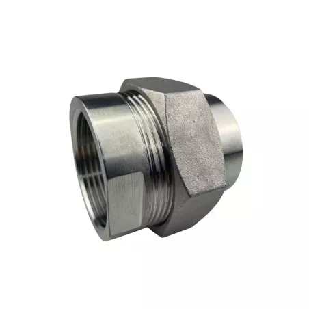 Raccord union portée plate joint PTFE PN40 usiné inox 316L à souder BW x femelle BSP Diamètre ...