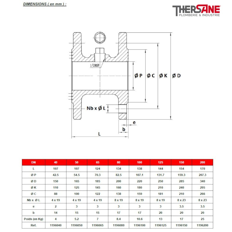Manchettes d'écartement fonte DIN 3202 F4